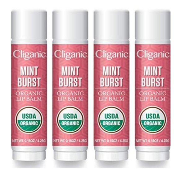 Makeup | Pack Of 4 Cliganic Organic All Natural Lip Balm Mint Burst ...
